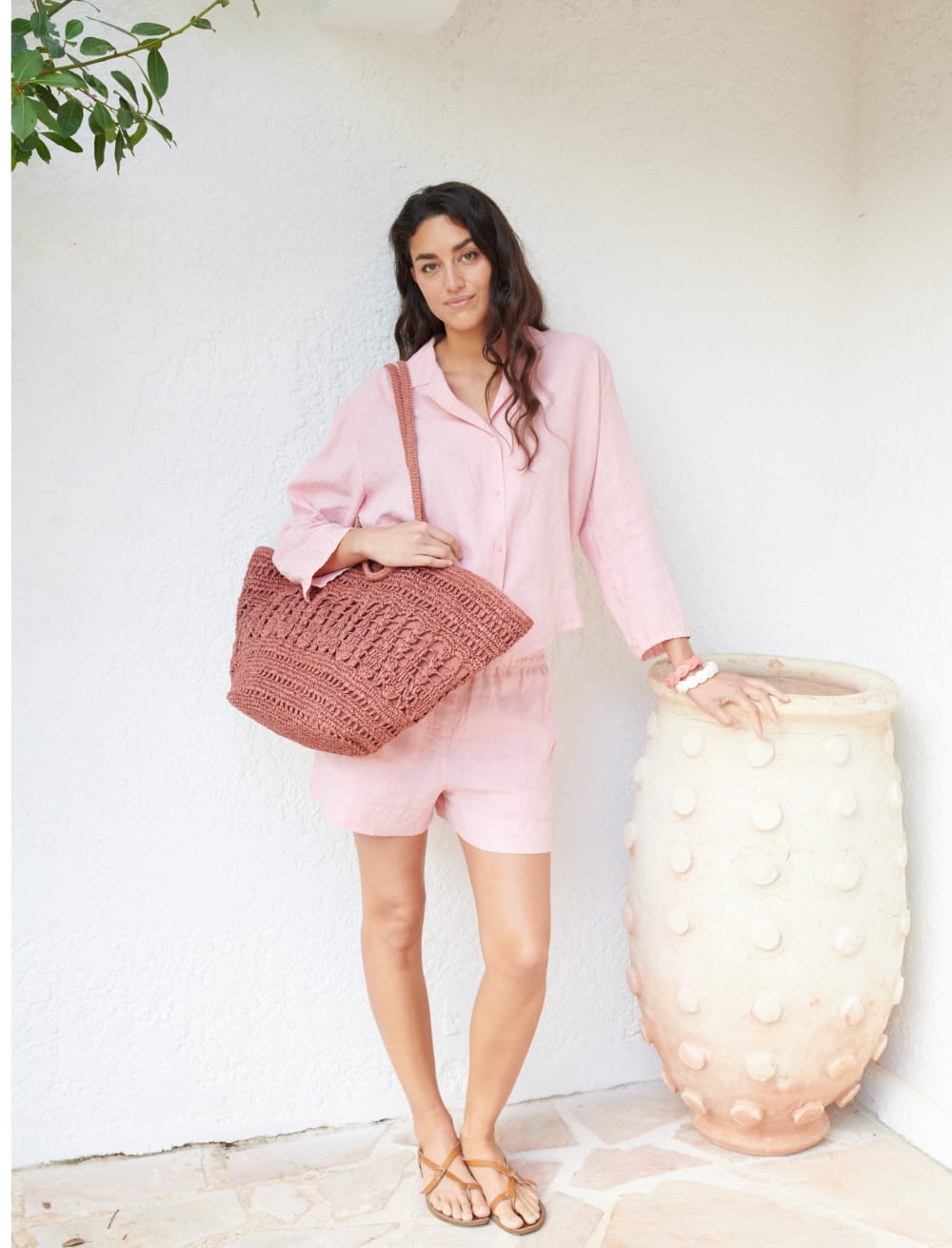 Terracotta Raffia Baskets for Summer - Albertine Model