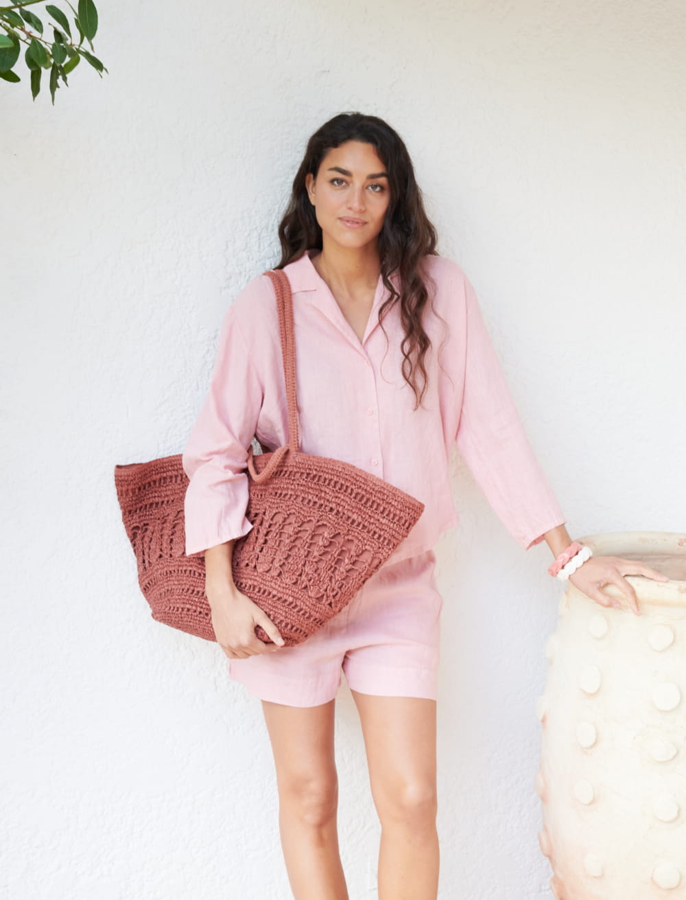 Terracotta Raffia Baskets for Summer - Albertine Model