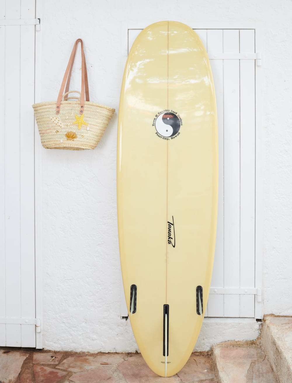 Straw Basket with Yellow Embroidery for Summer - Mermaid Model