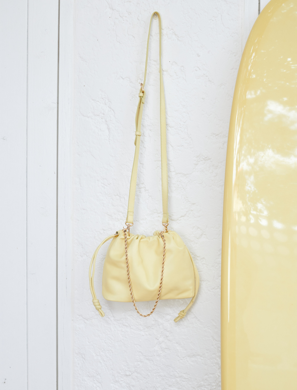 Suede Leather Lemon Pouch for Summer - Tessa Model